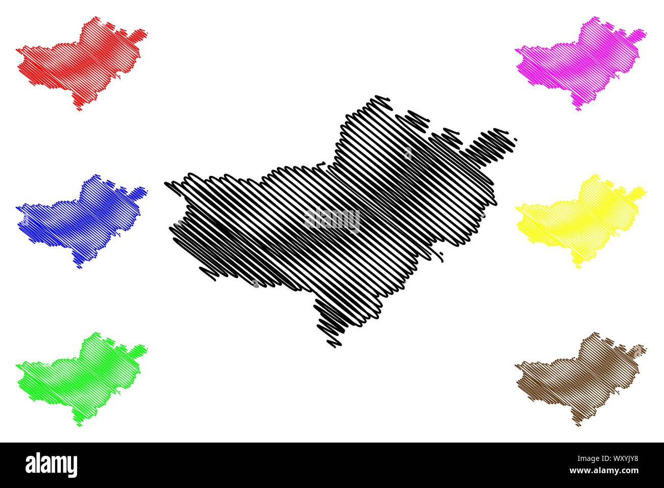 Nograd County (Hungary, Hungarian counties) map vector illustration ...