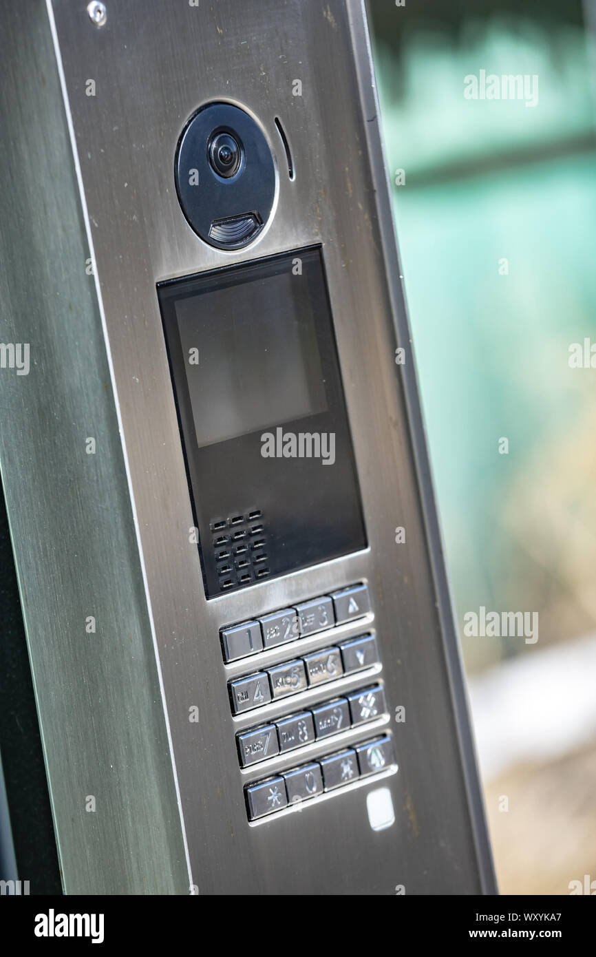 Video intercom in the entry of a house Stock Photo - Alamy