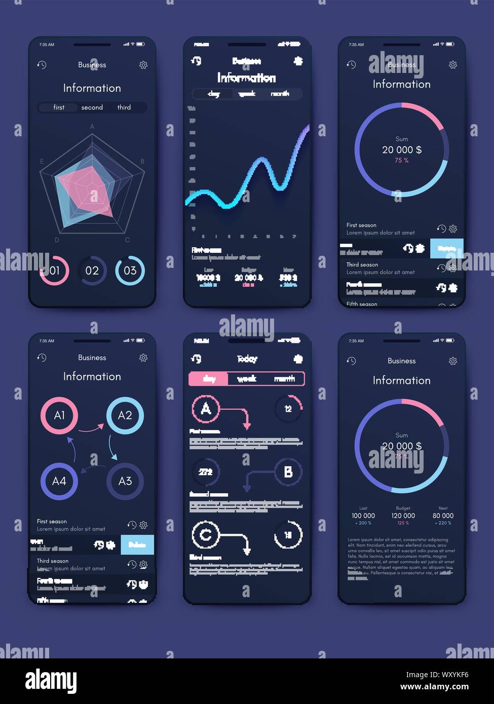 Different UI, UX, GUI screens and flat web icons for mobile apps ...
