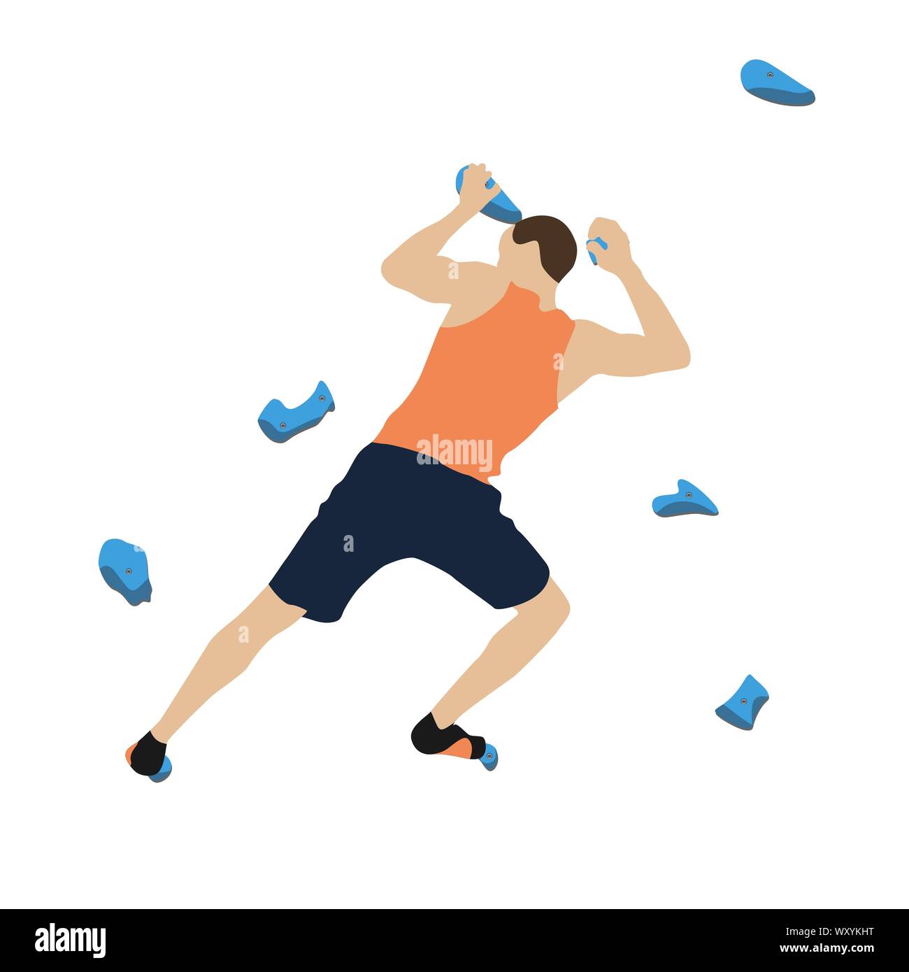 Man climbs climbing wall Stock Vector Image & Art - Alamy