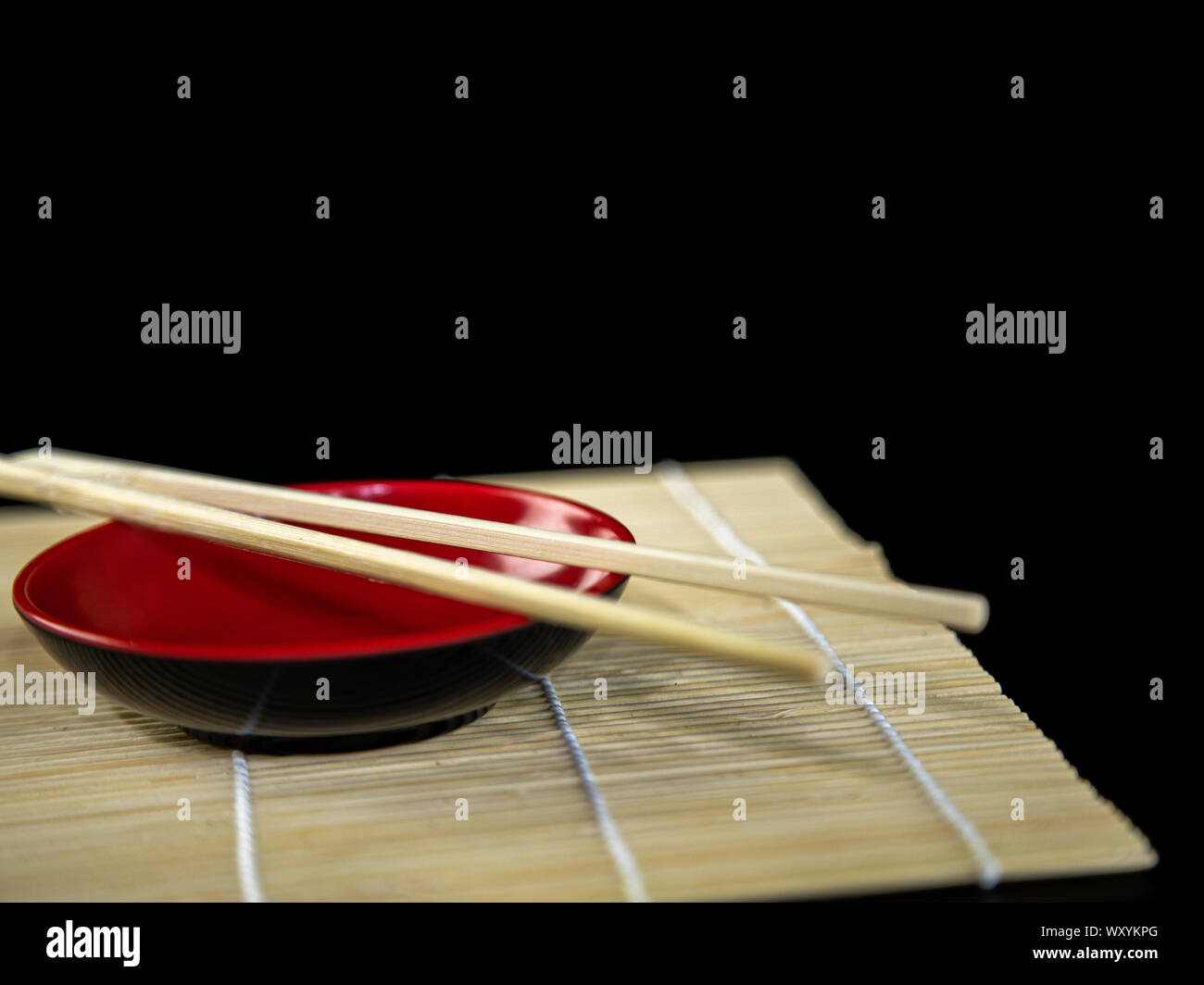 Japanese chopsticks on soy dish. Hashi with white background Stock ...