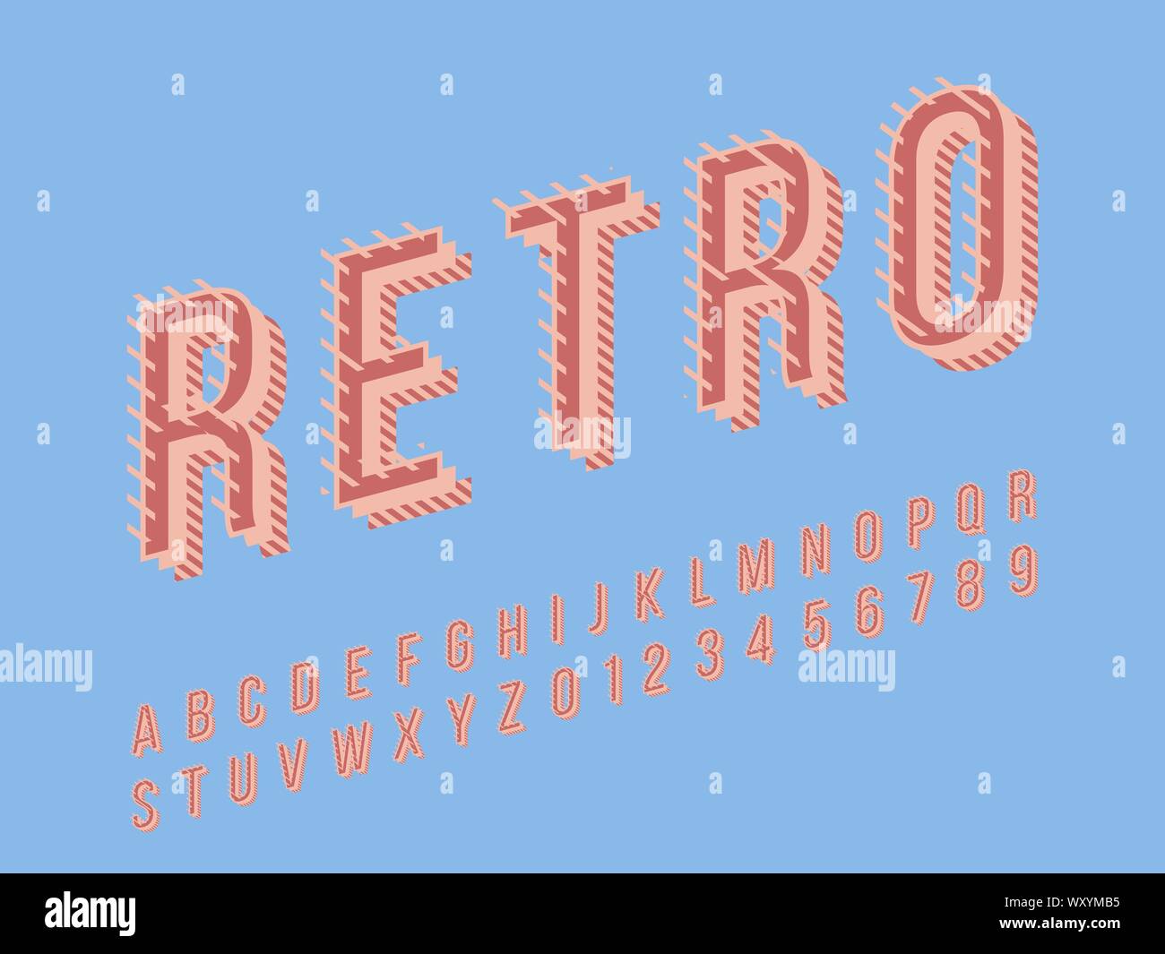Retro color font and alphabet. Stock vector Stock Vector Image & Art ...
