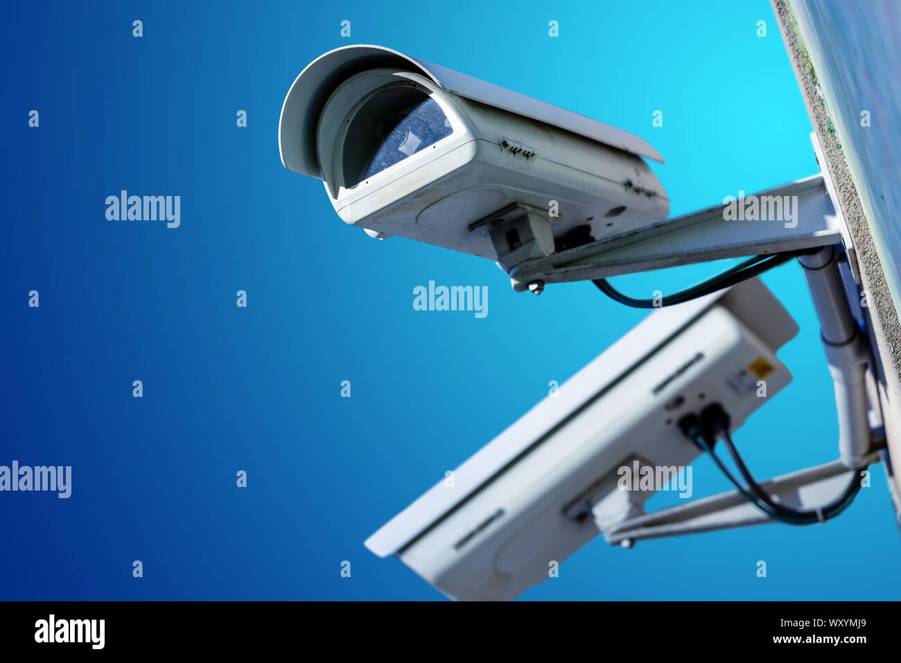 closeup on security CCTV camera or surveillance system in office ...