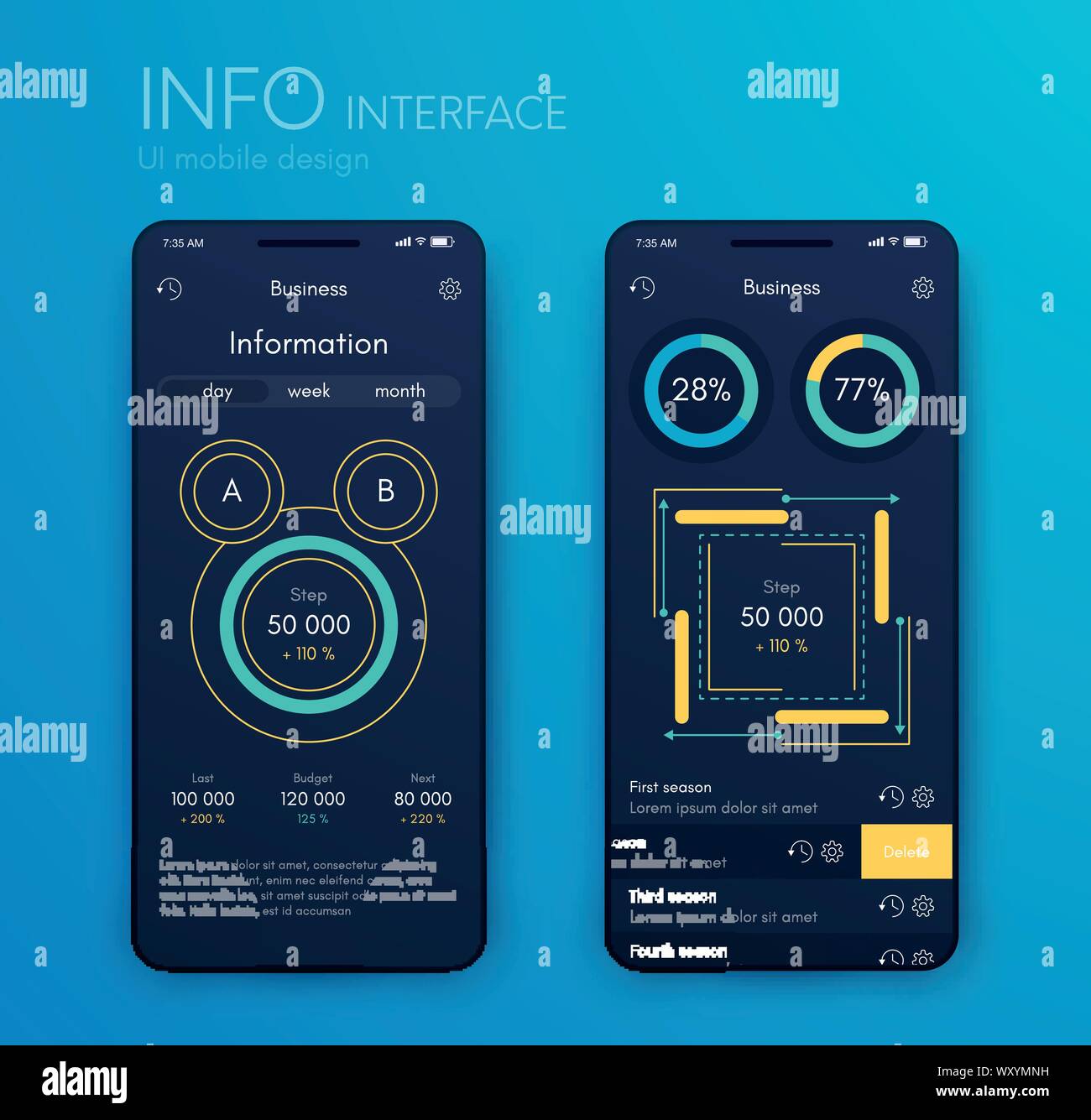 Mobile Application Interface Ui Design Vector Illustration Stock Vector Image And Art Alamy