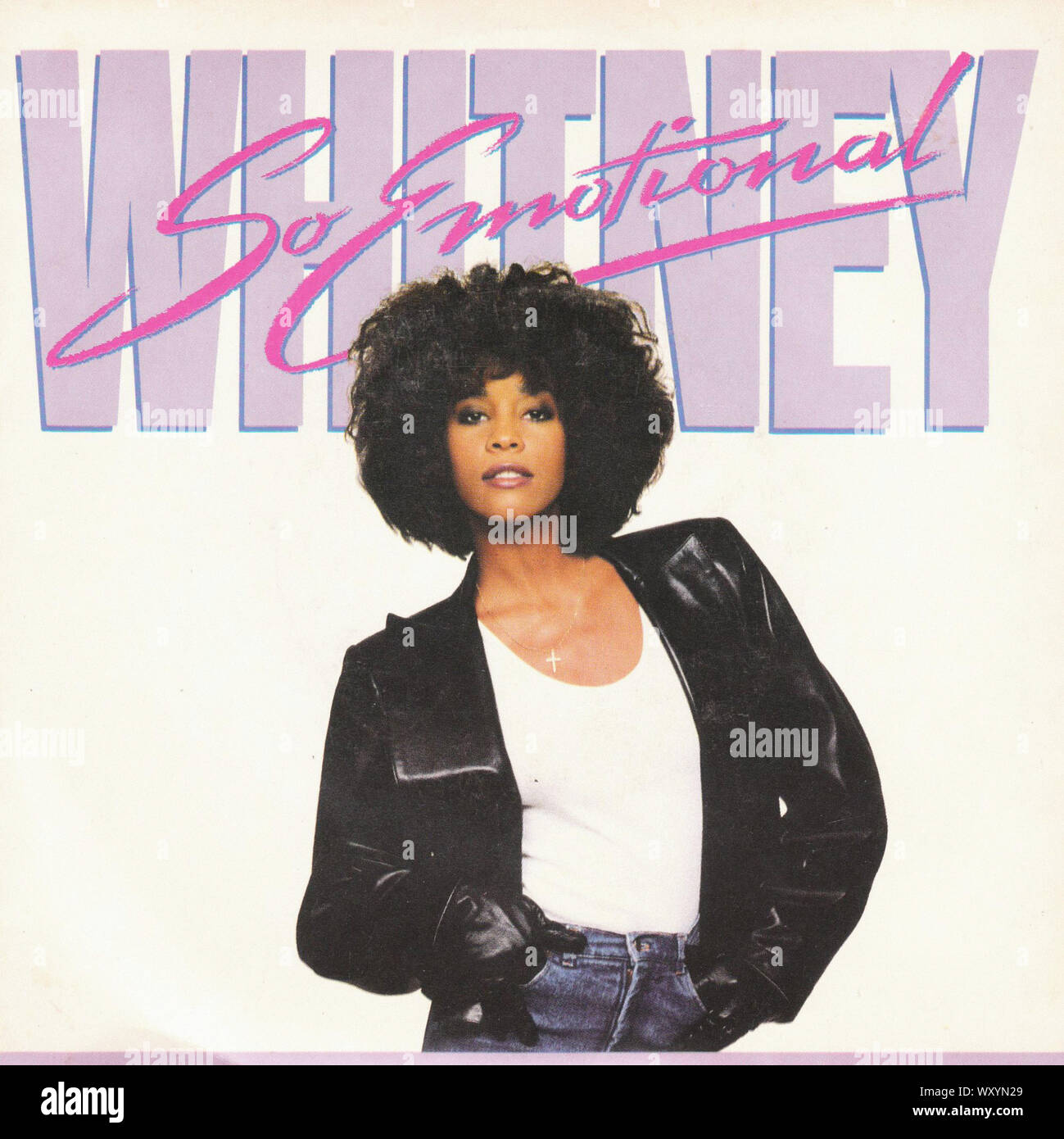 Whitney Houston - So Emotional - Vintage 7'' inches record cover Stock Photo - Alamy