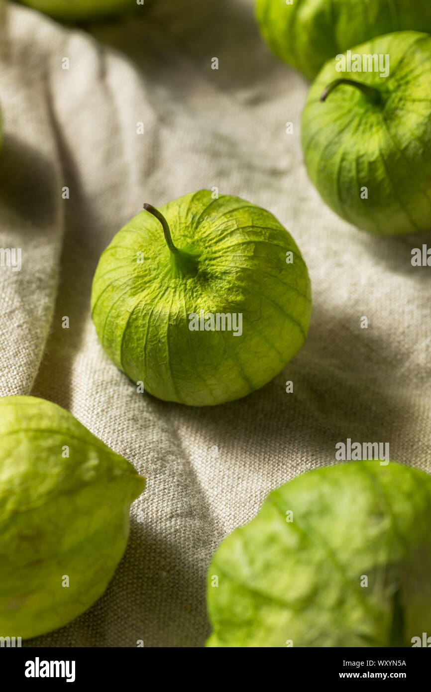 Organic Green Fresh Tomatillos in a Husk Stock Photo - Alamy