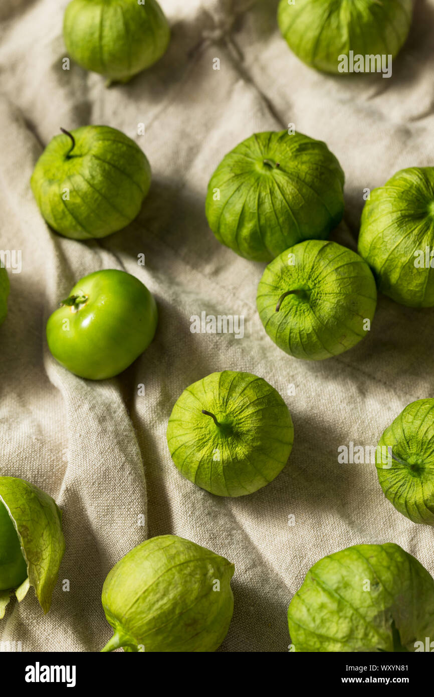 Organic Green Fresh Tomatillos in a Husk Stock Photo - Alamy