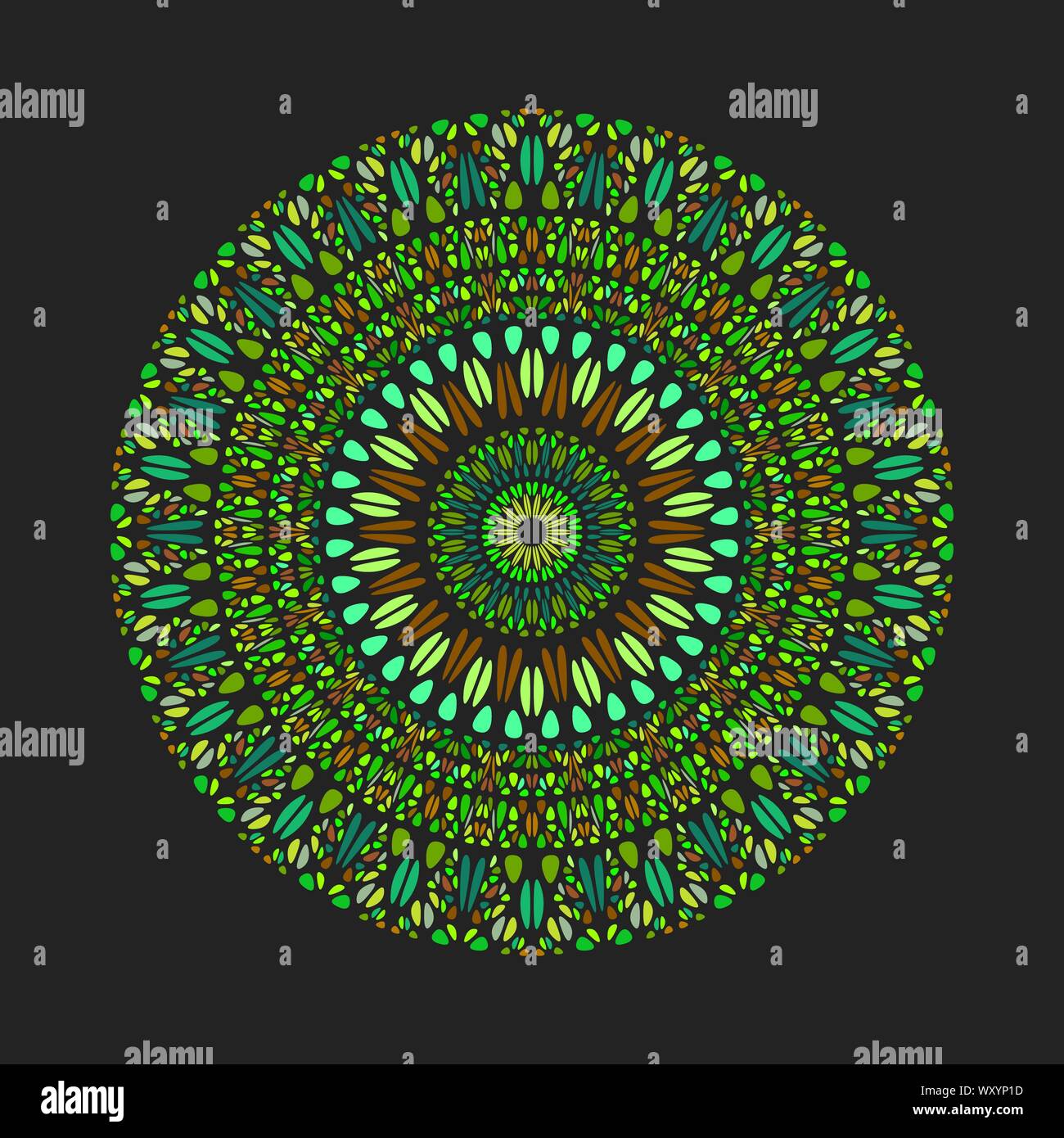 Circular round colorful flower pattern mandala - geometrical ornamental ...