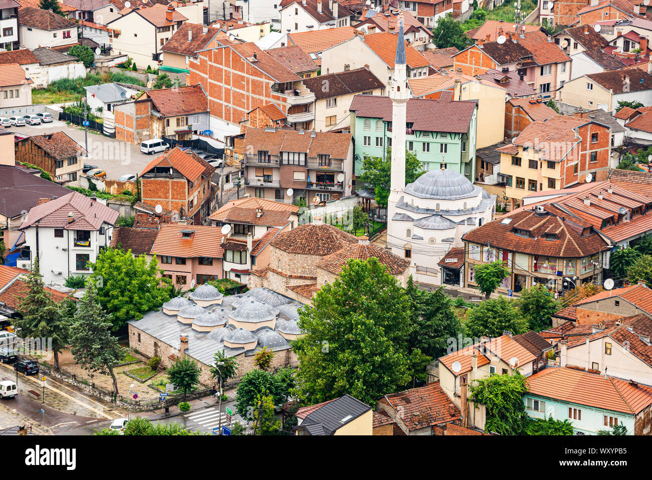 Prizren, Kosovo - July 29, 2019. Detail of houses of center Stock Photo ...