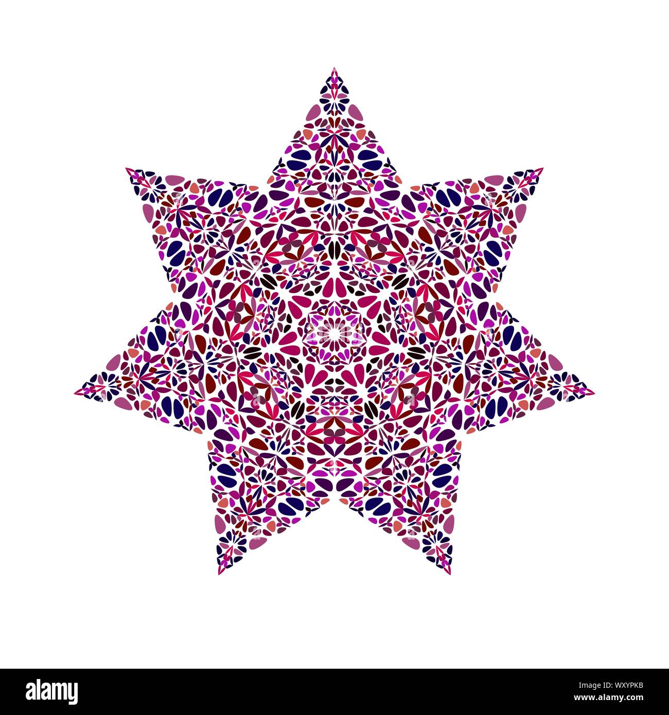 Abstract isolated floral star symbol template - colorful ornamental ...