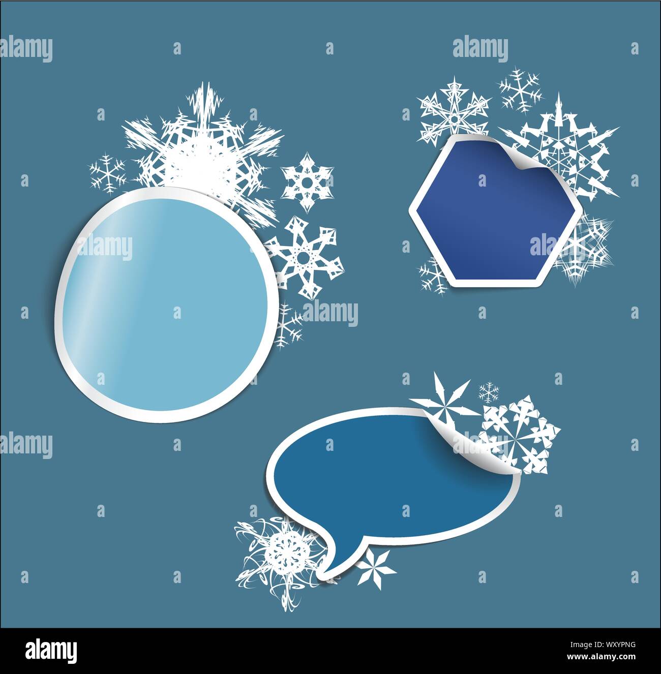 Vector winter Labels, stickers, pointers, tags for your (web) page ...