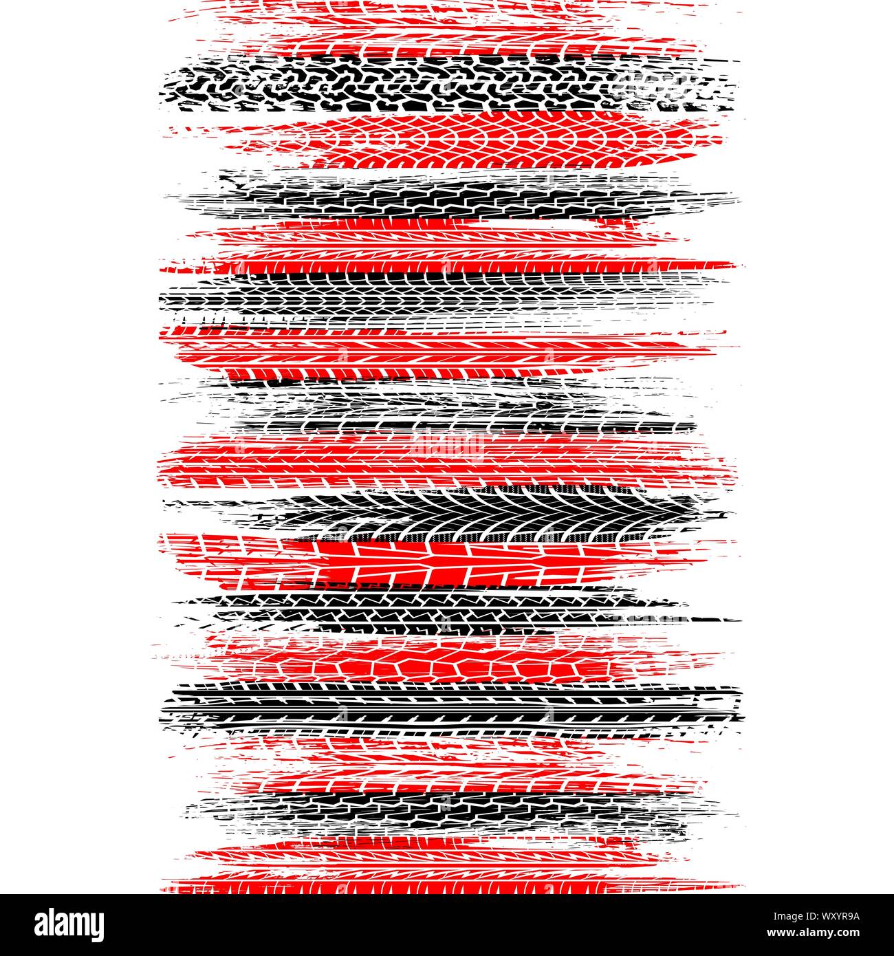 White background with black and red tire track silhouettes Stock Vector ...