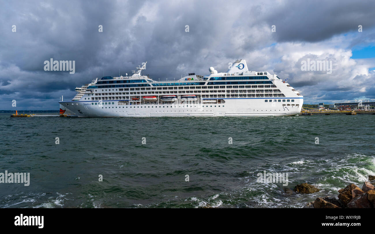 Tallinn / Estonia - September 16, 2019: Cruise ships Nautica and ...