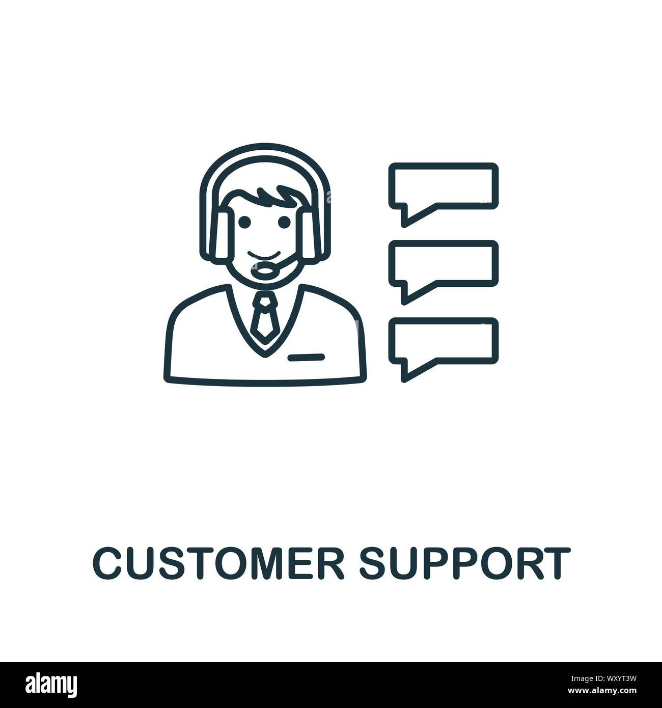 Customer Support Outline Icon Thin Line Concept Element From Customer