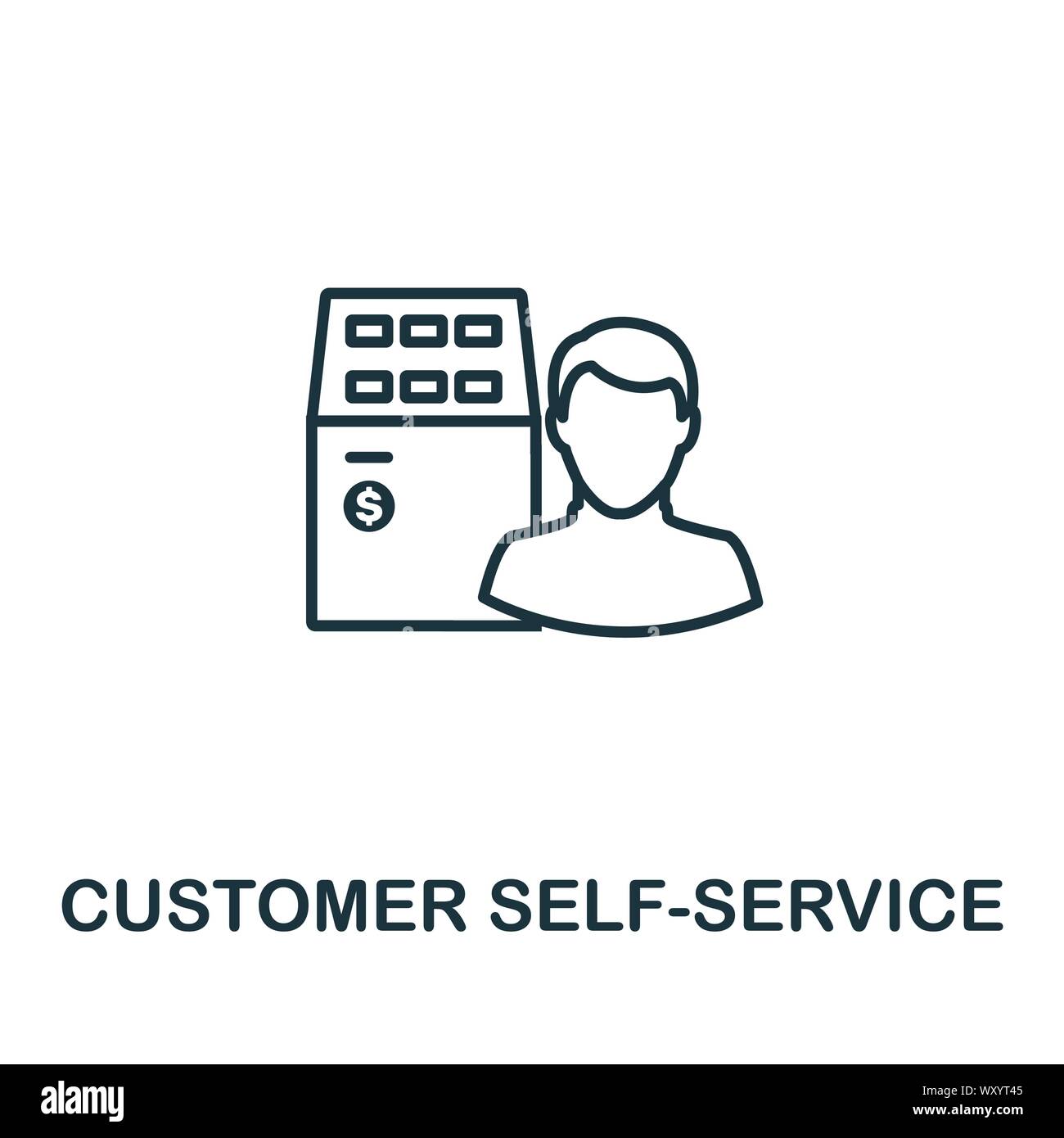 Customer Self-Service outline icon. Thin line concept element from ...