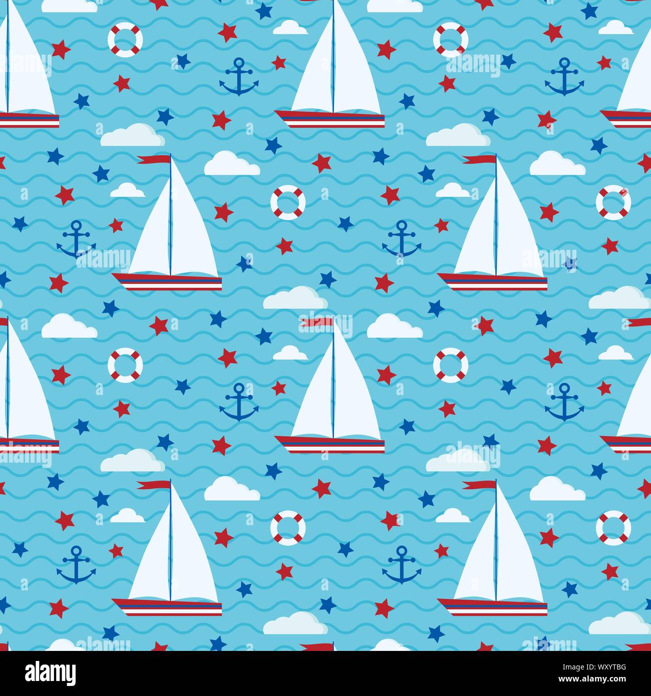 Kids boat pattern Stock Vector Images - Alamy