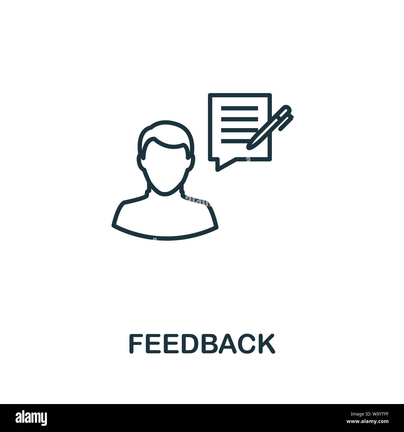 Feedback outline icon. Thin line concept element from customer service ...