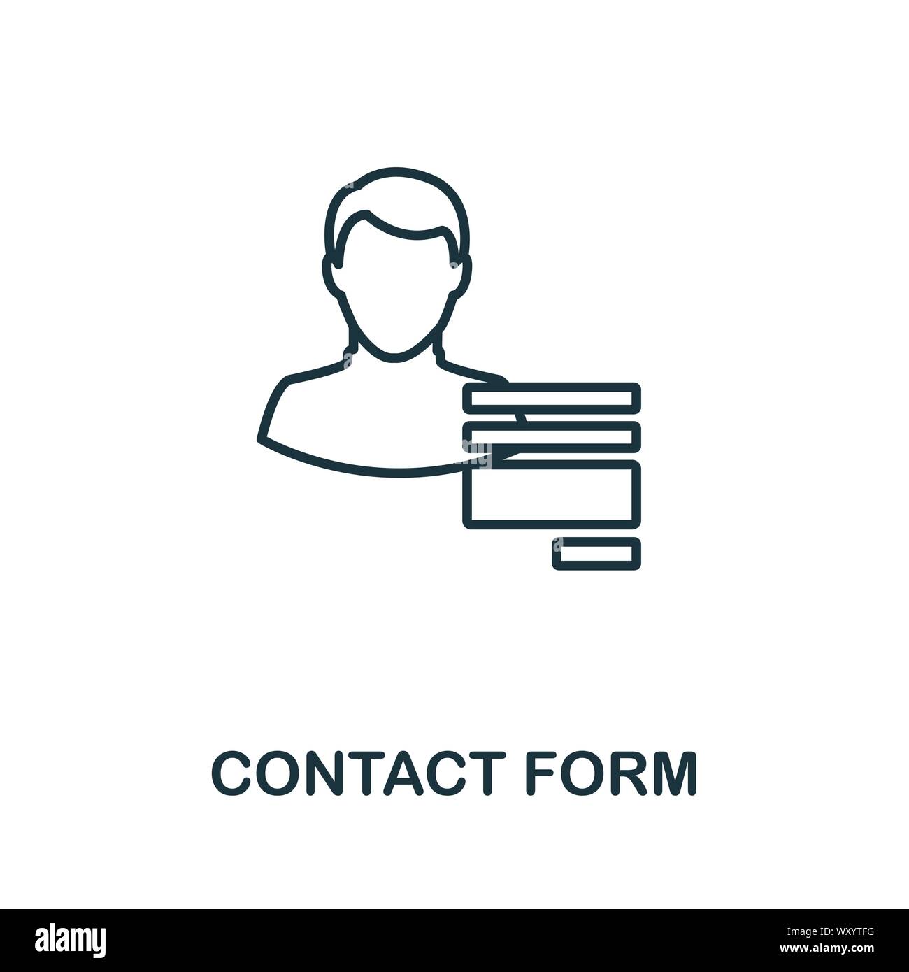 Contact Form outline icon. Thin line concept element from customer ...