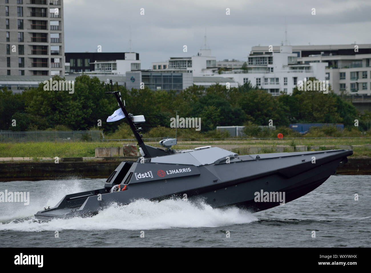 MAST-13, unmanned surface vehicle (USV) being demonstrated at DSEI2019 ... MAST-13, unmanned surface vehicle (USV) being demonstrated at DSEI2019 ...