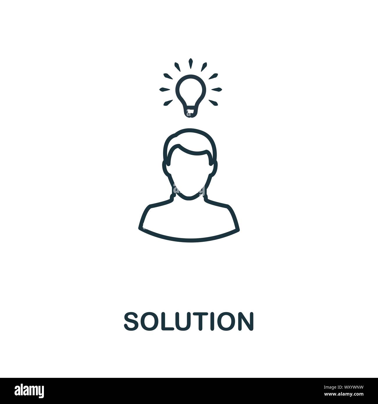 Solution outline icon. Thin line concept element from customer service ...