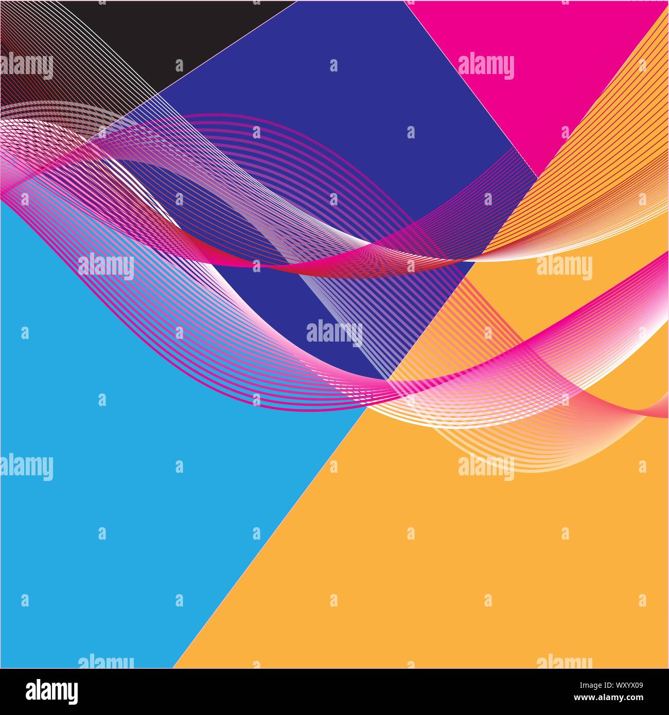 Unusual abstract background with waves of graphics of different colors ...