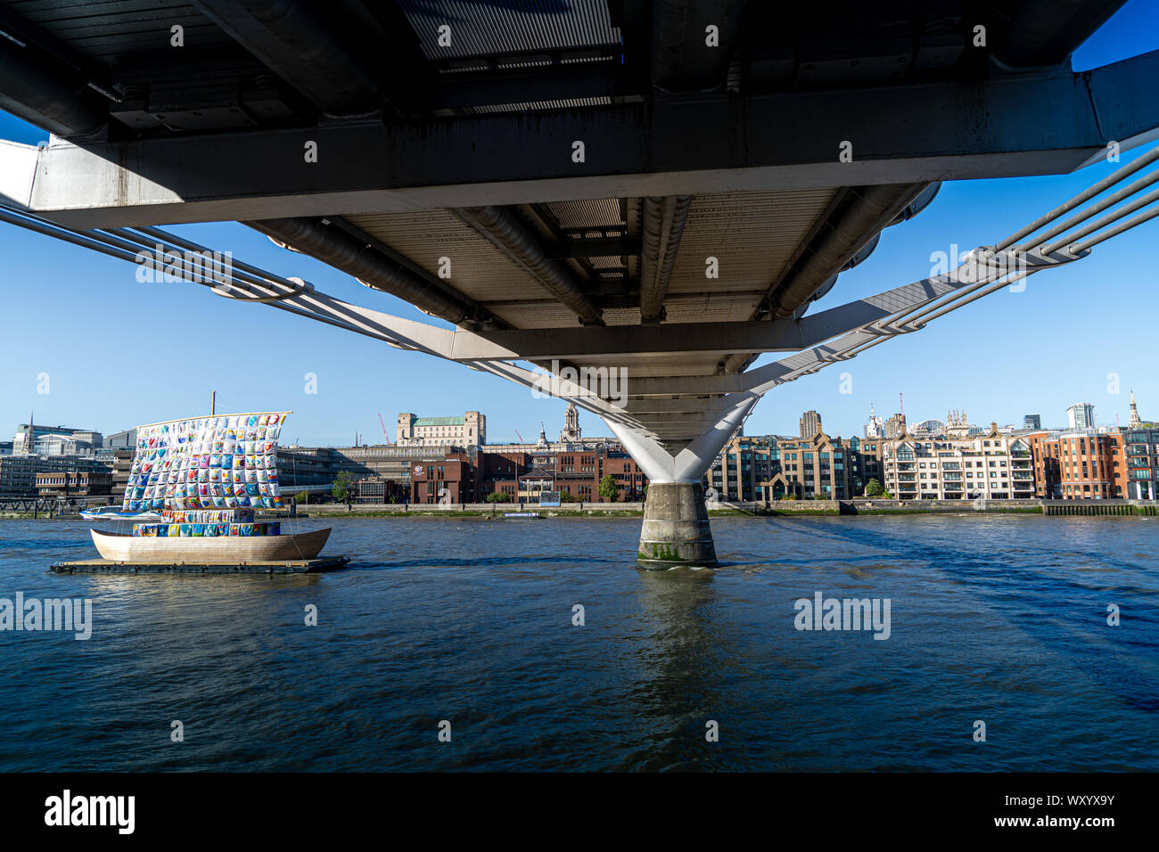 London Uk September 8th 2019 London River Thames from the south bank ...