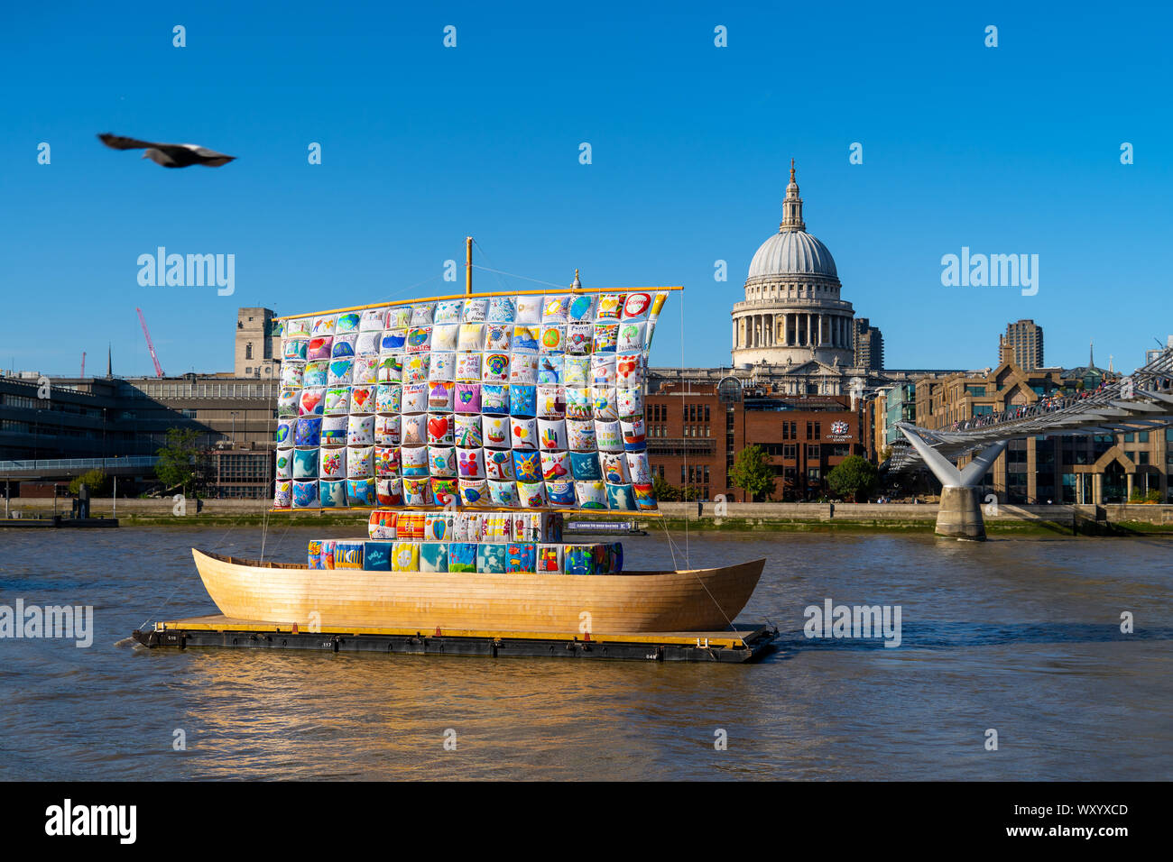 London Uk September 8th 2019 London River Thames from the south bank ...
