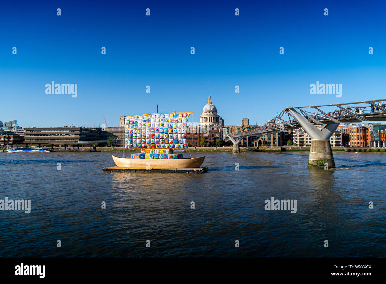 London Uk September 8th 2019 London River Thames from the south bank ...