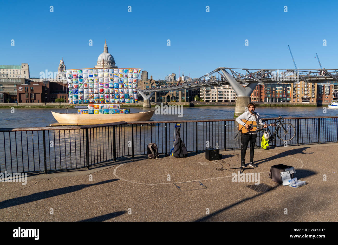 London Uk September 8th 2019 London River Thames from the south bank ...