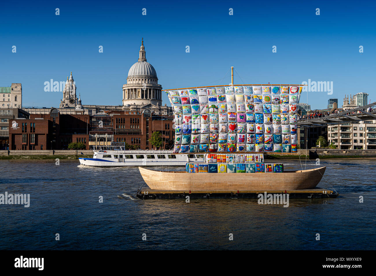 London Uk September 8th 2019 London River Thames from the south bank ...