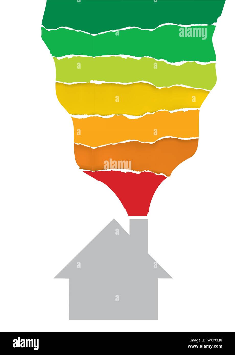 House symbol with Energy performance scale. Vector available Stock ...