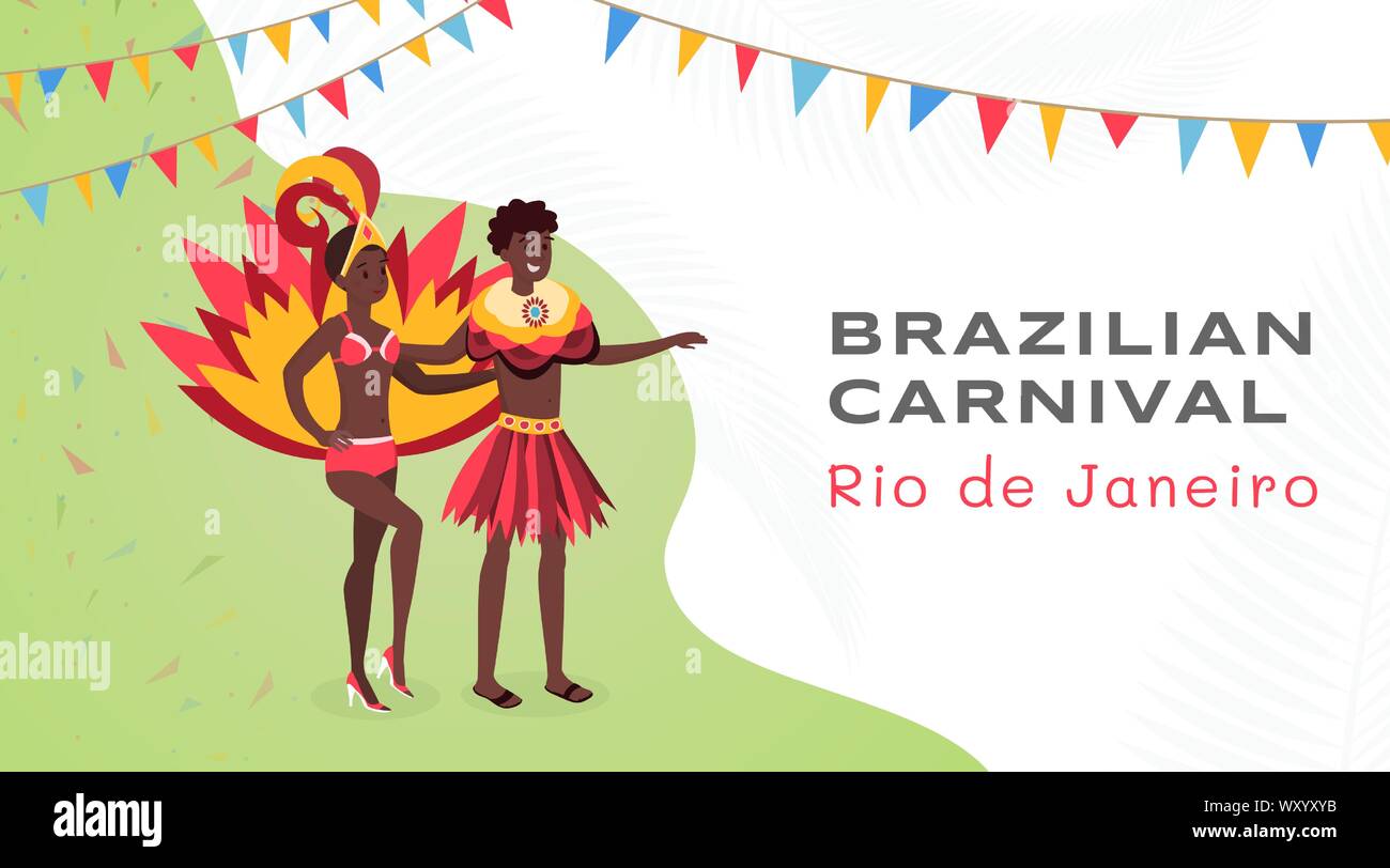 Brazilian festival flat banner vector template. Happy latino man and ...