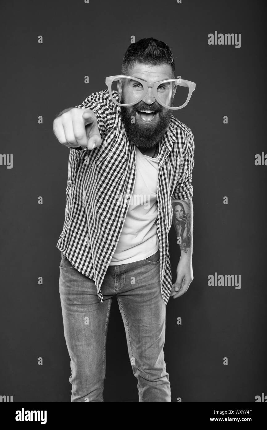 Funny guy in trendy Black and White Stock Photos & Images - Alamy