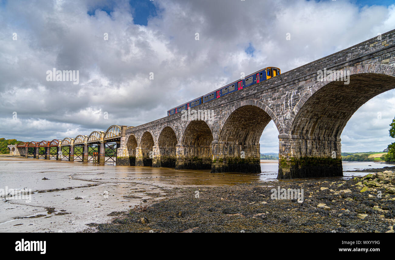 Rail Bridge over the River Tavy Devon Dartmoor Plymouth for the Tamar ...