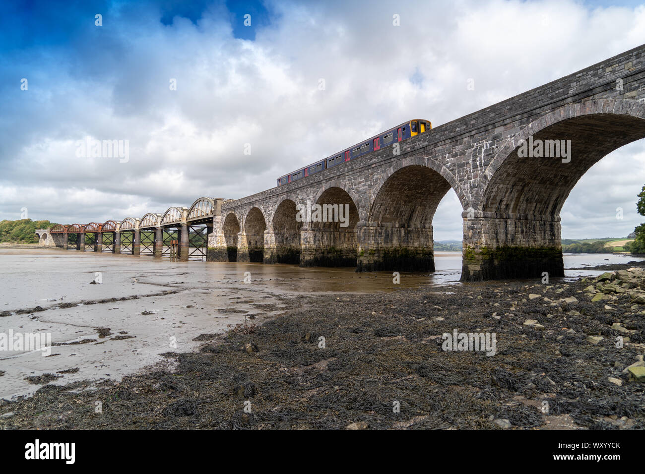 Rail Bridge over the River Tavy Devon Dartmoor Plymouth for the Tamar ...