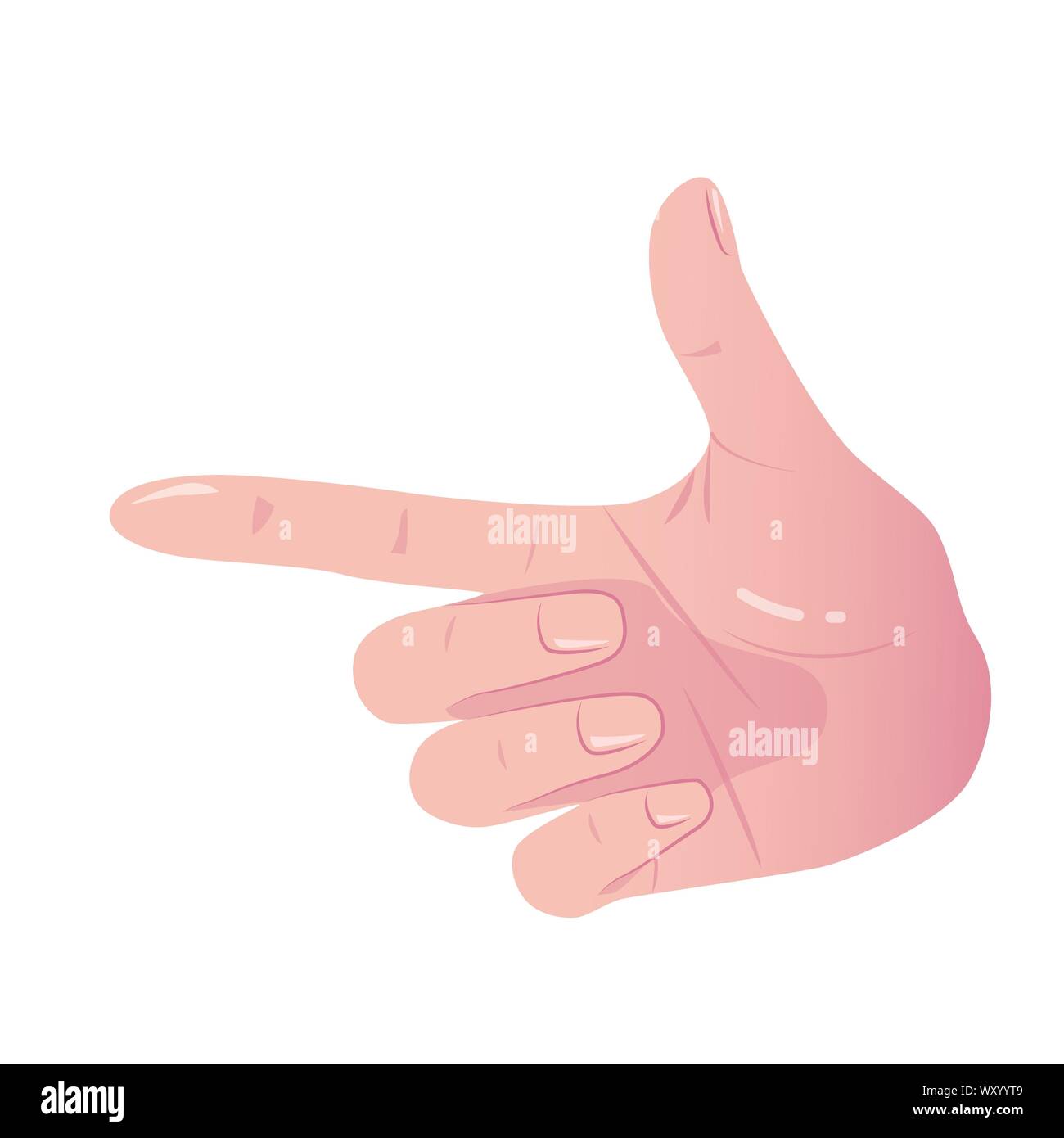 Pointing Hand Make Gesture Forefinger. Showing Gesture Sign Looks Like ...