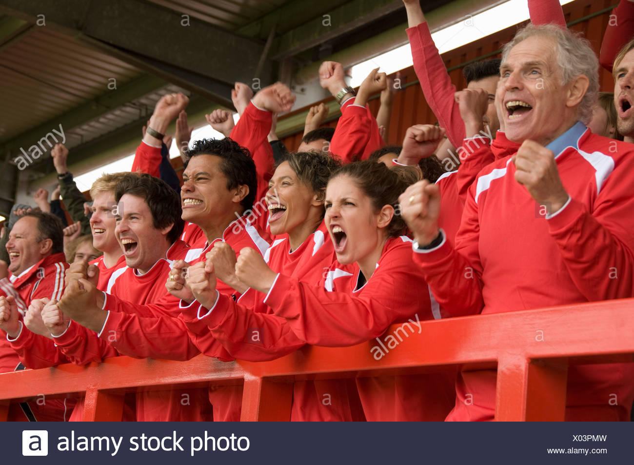 Fans Cheering Football Match Stock Photos & Fans Cheering Football ...