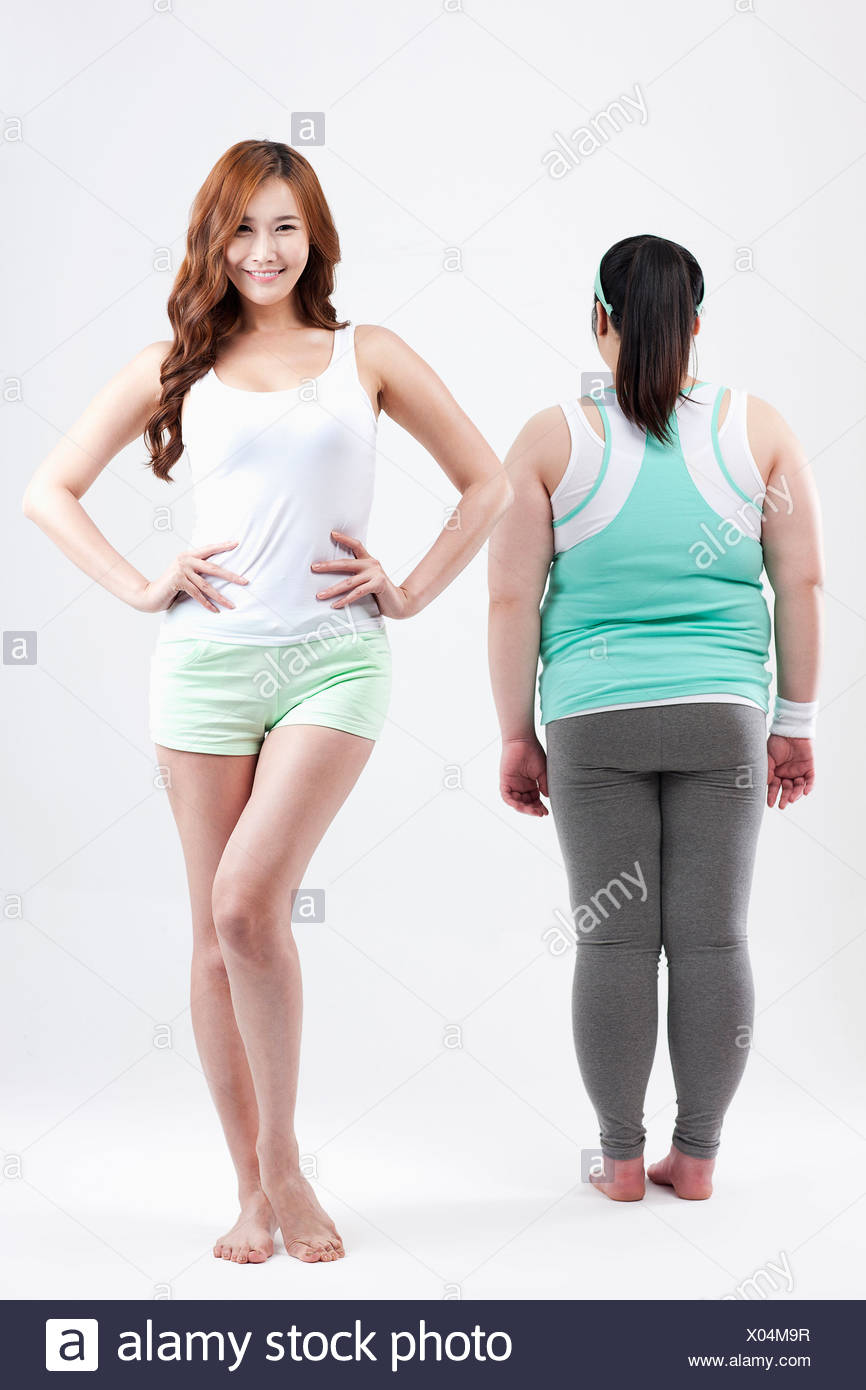 Fat Girl Thin Girl Posing High Resolution Stock Photography and Images ...