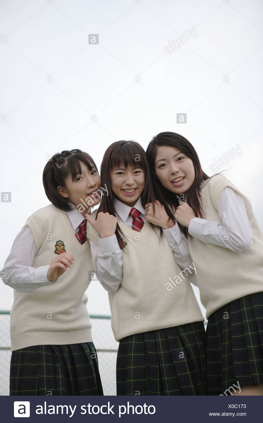 Three Girls School Uniform High Resolution Stock Photography and Images ...