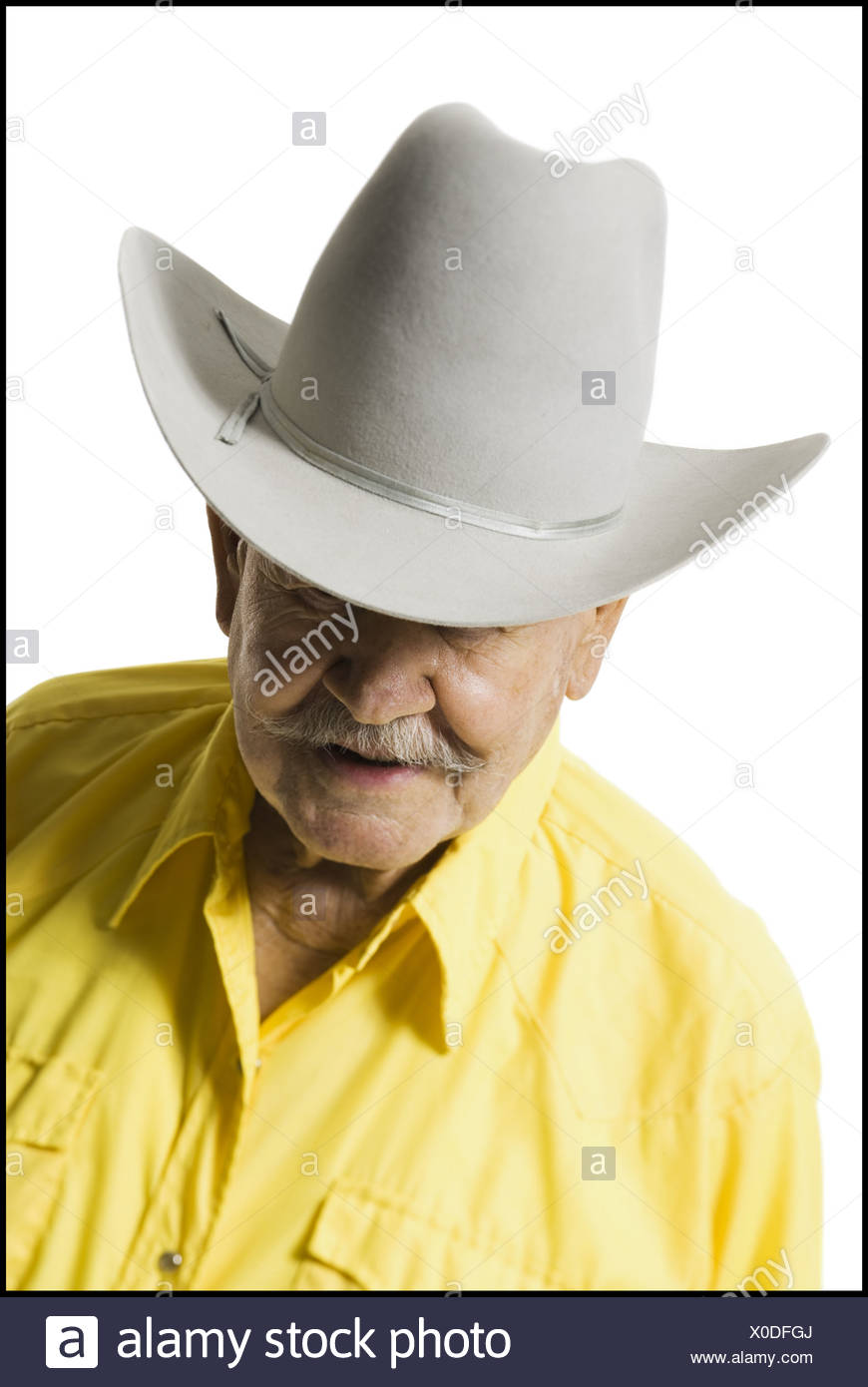 Cowboy Mustache In White Hat High Resolution Stock Photography and ...