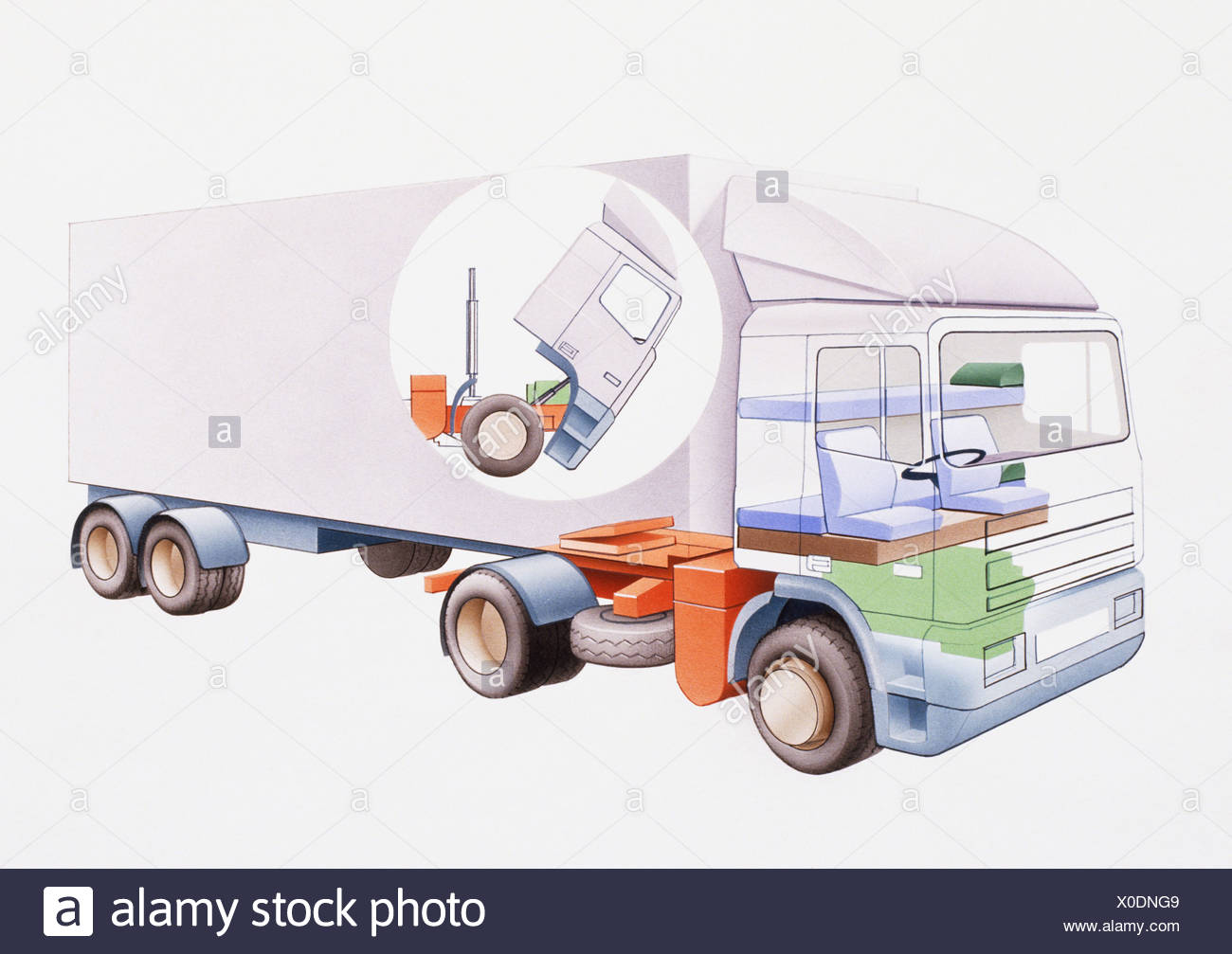 Sectioned View Of Articulated Lorry High Resolution Stock Photography ...