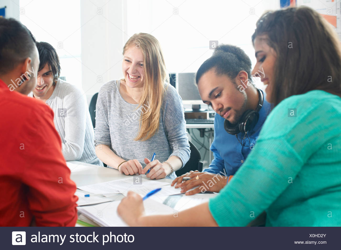 Teenage Students Classroom Learning High Resolution Stock Photography ...