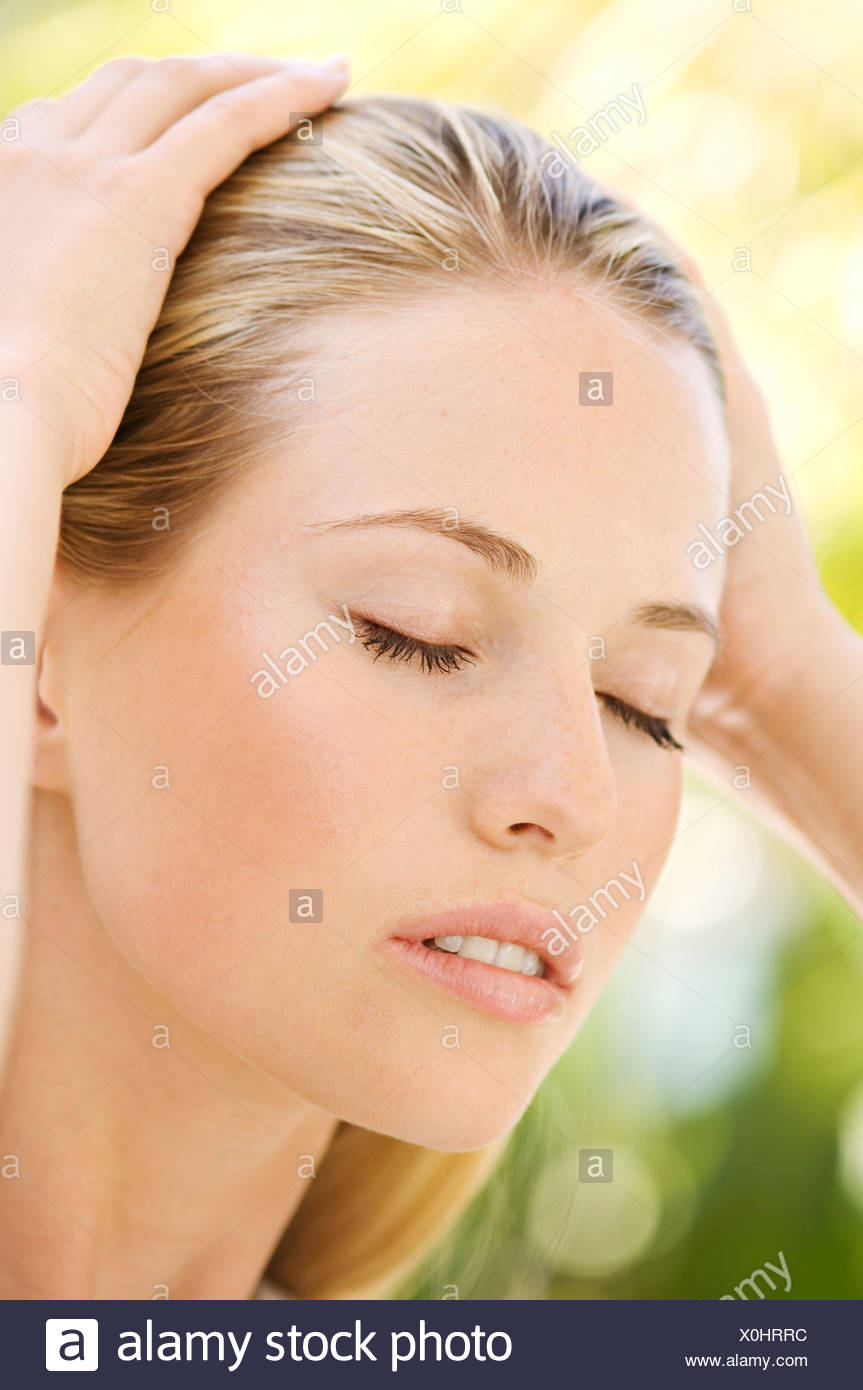 Woman Eyes Shut High Resolution Stock Photography and Images - Alamy