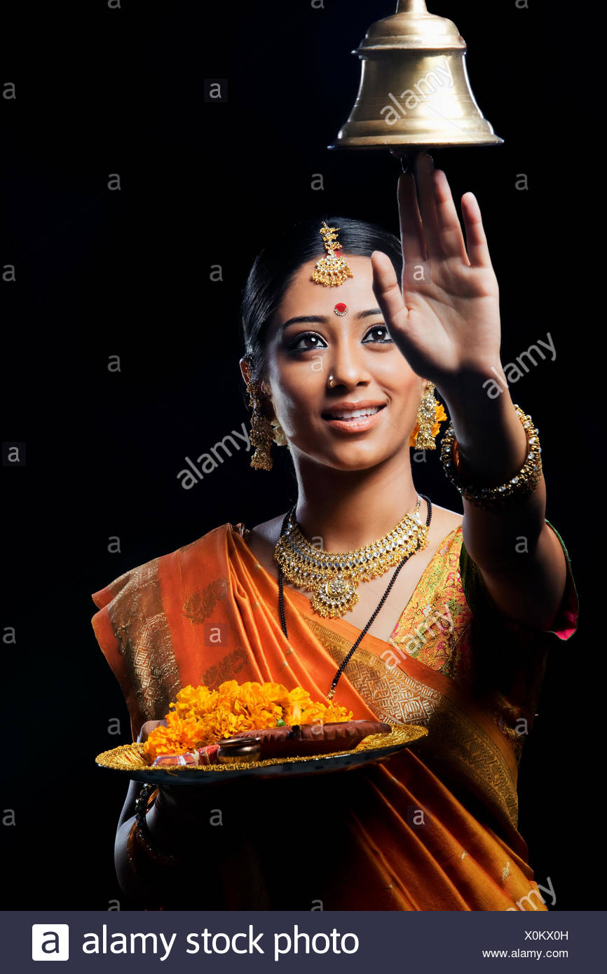 Indian Woman Performing Pooja High Resolution Stock Photography and ...