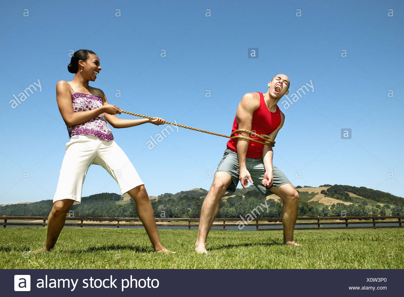 Young Woman Tied Rope High Resolution Stock Photography and Images - Alamy