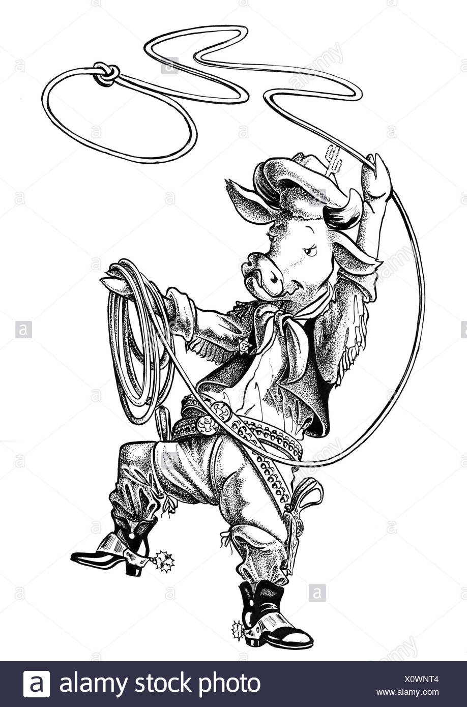 Cowboy Lasso Black and White Stock Photos & Images - Alamy