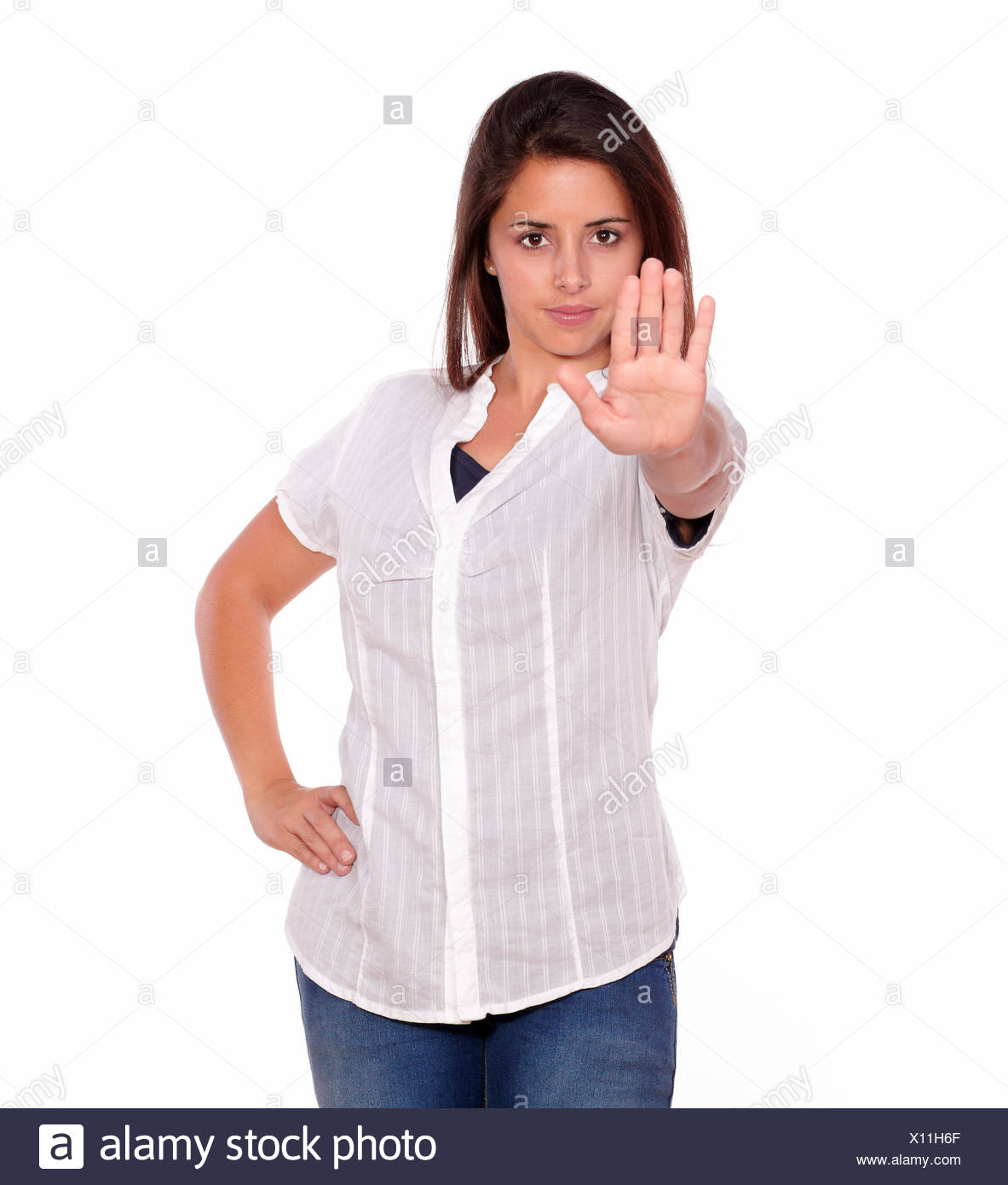 Stop Hand Gesture Female Hand Stock Photos & Stop Hand Gesture Female ...