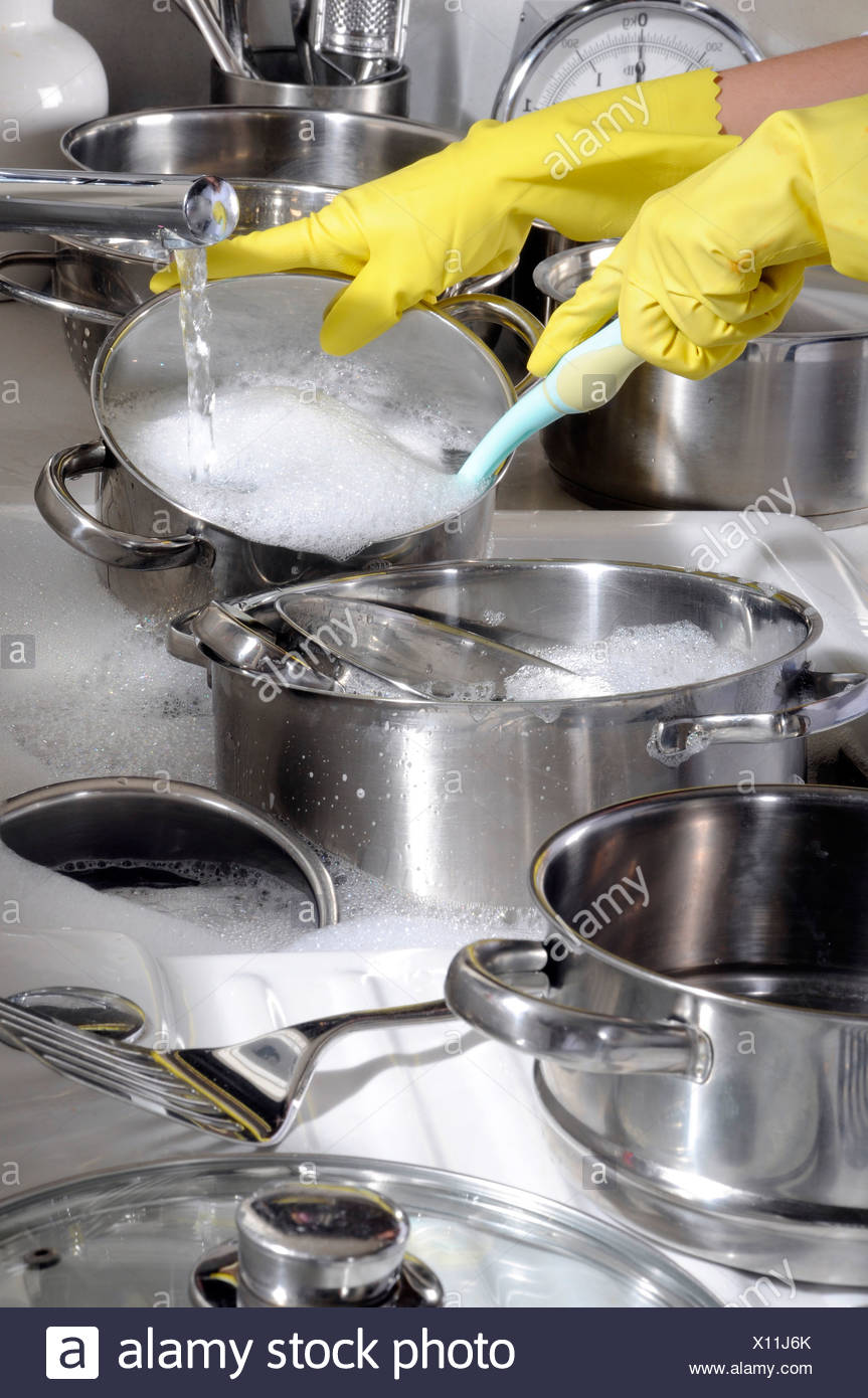 Washing Up Pots High Resolution Stock Photography and Images - Alamy