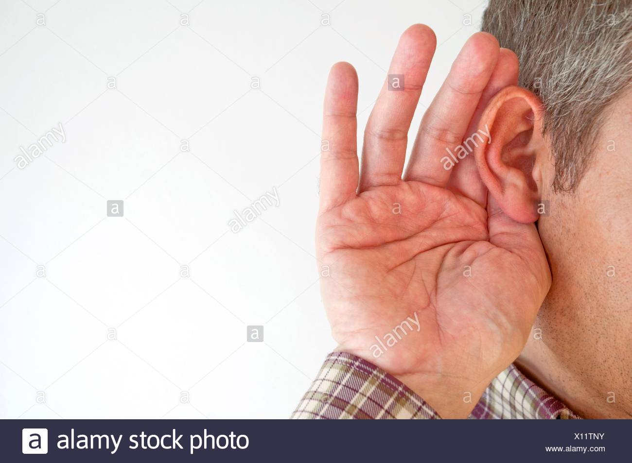 Hand Cupped To Ear High Resolution Stock Photography and Images - Alamy