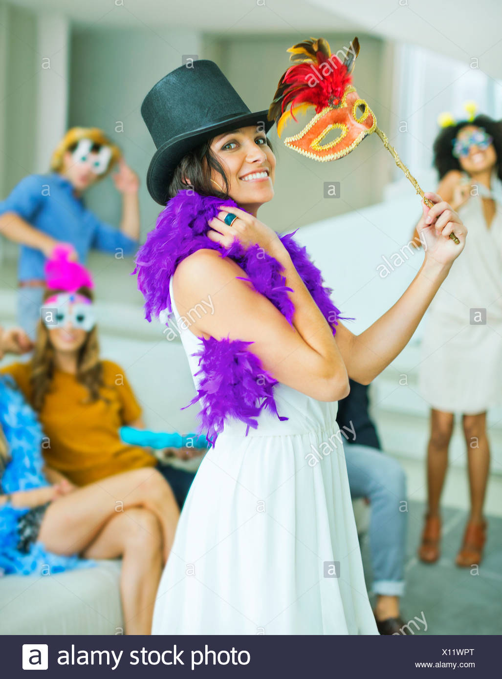 Woman Wearing Party Hat Stock Photos & Woman Wearing Party Hat Stock ...